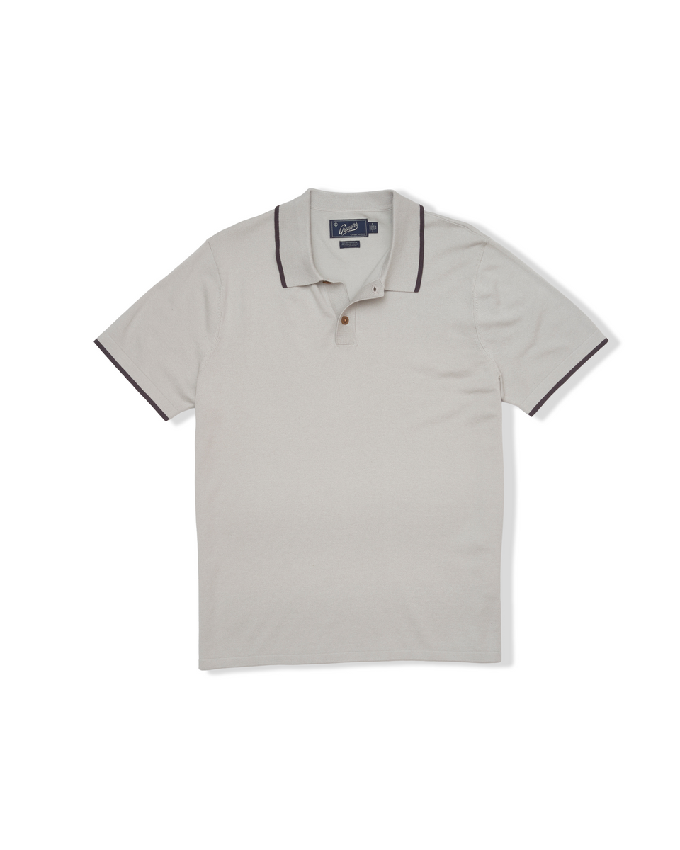 Cloud Cotton Viscose Sweater Polo - Limestone – Grayers