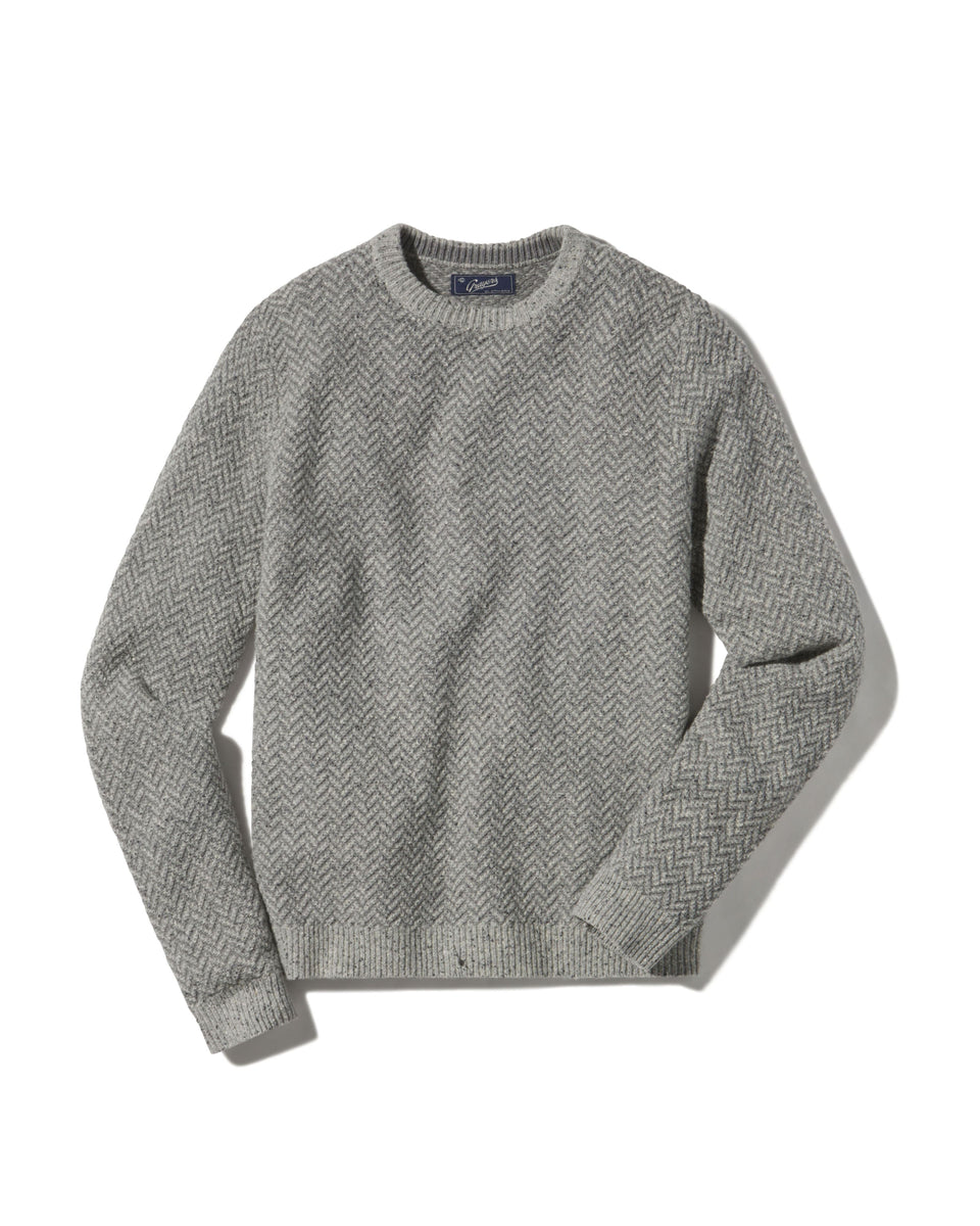 Zermatt Herringbone Crew - Gray Herringbone – Grayers