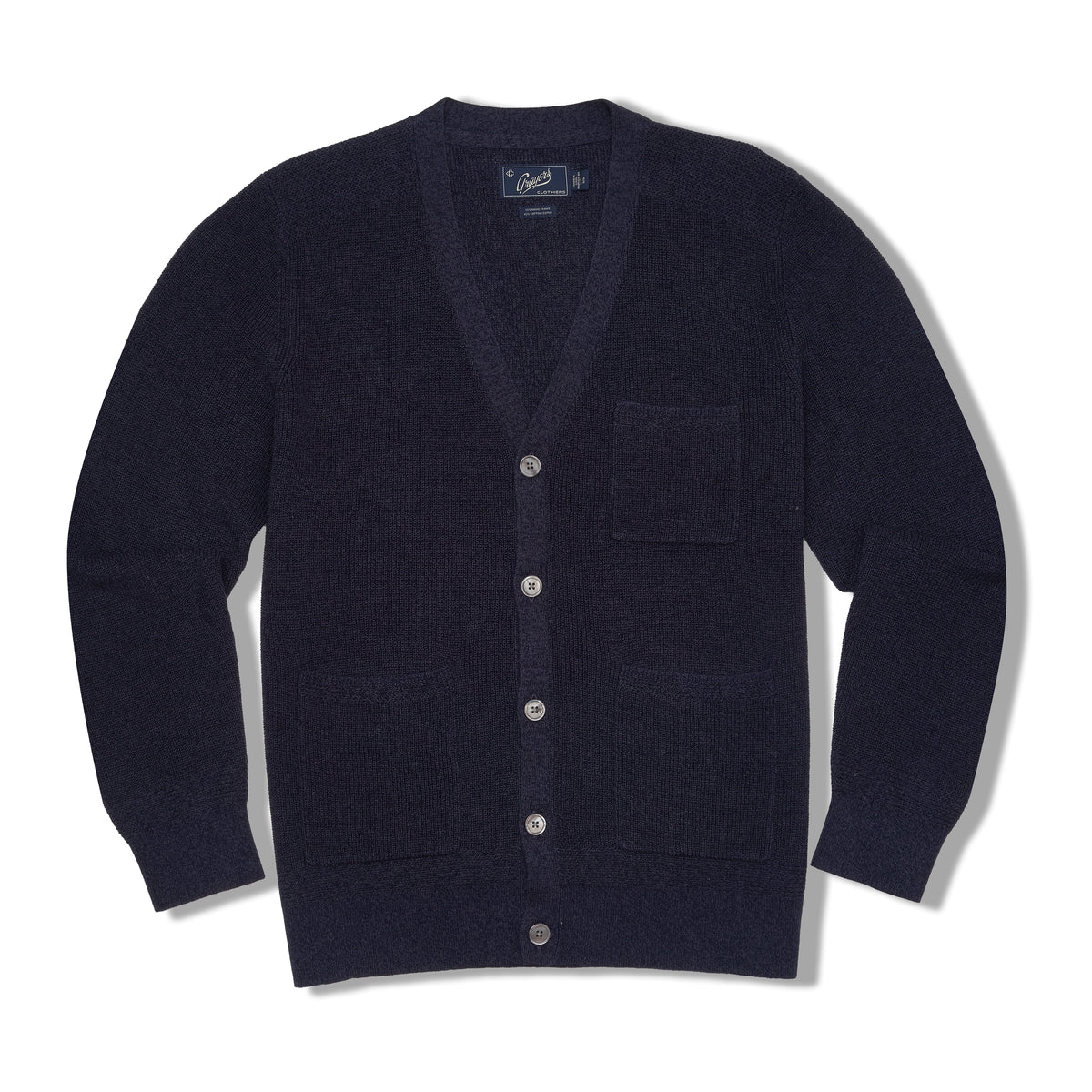 Ramie Cotton Cardigan Sweater - Navy – Grayers