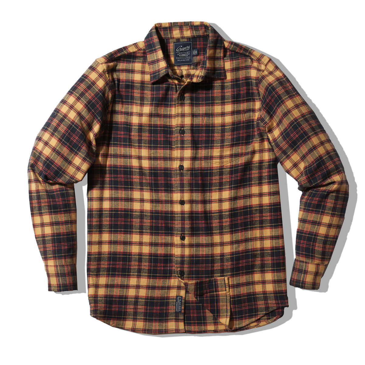 Shady Grove Stretch Flannel Shirt - Navy Red Ecru – Grayers