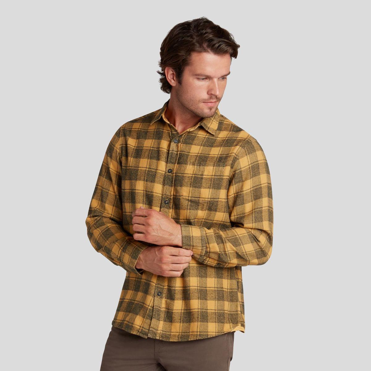 Jaspe Midweight Twill - Spruce Yellow Plaid – Grayers