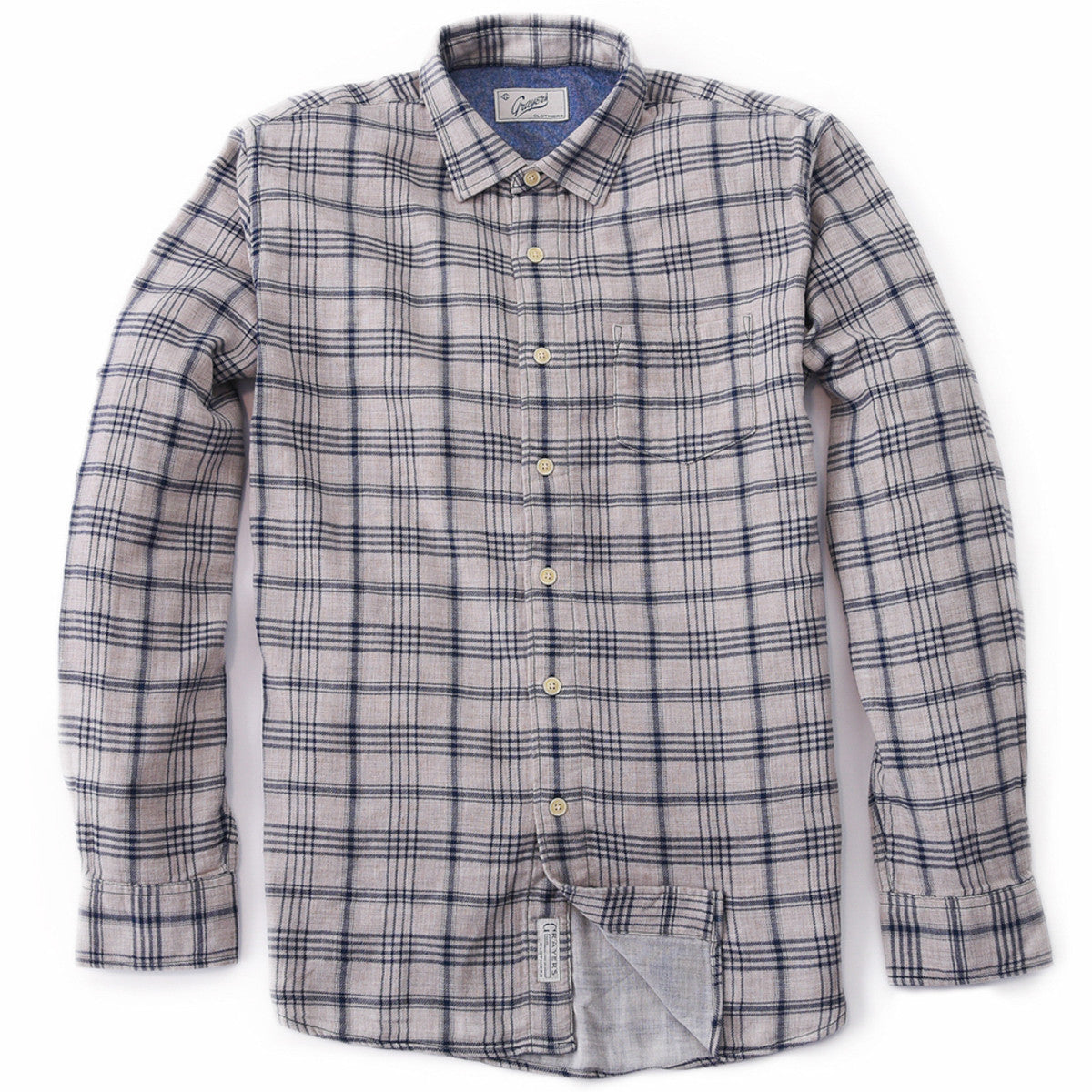 Clement Double Cloth - Oatmeal Navy (Final Sale)* – Grayers